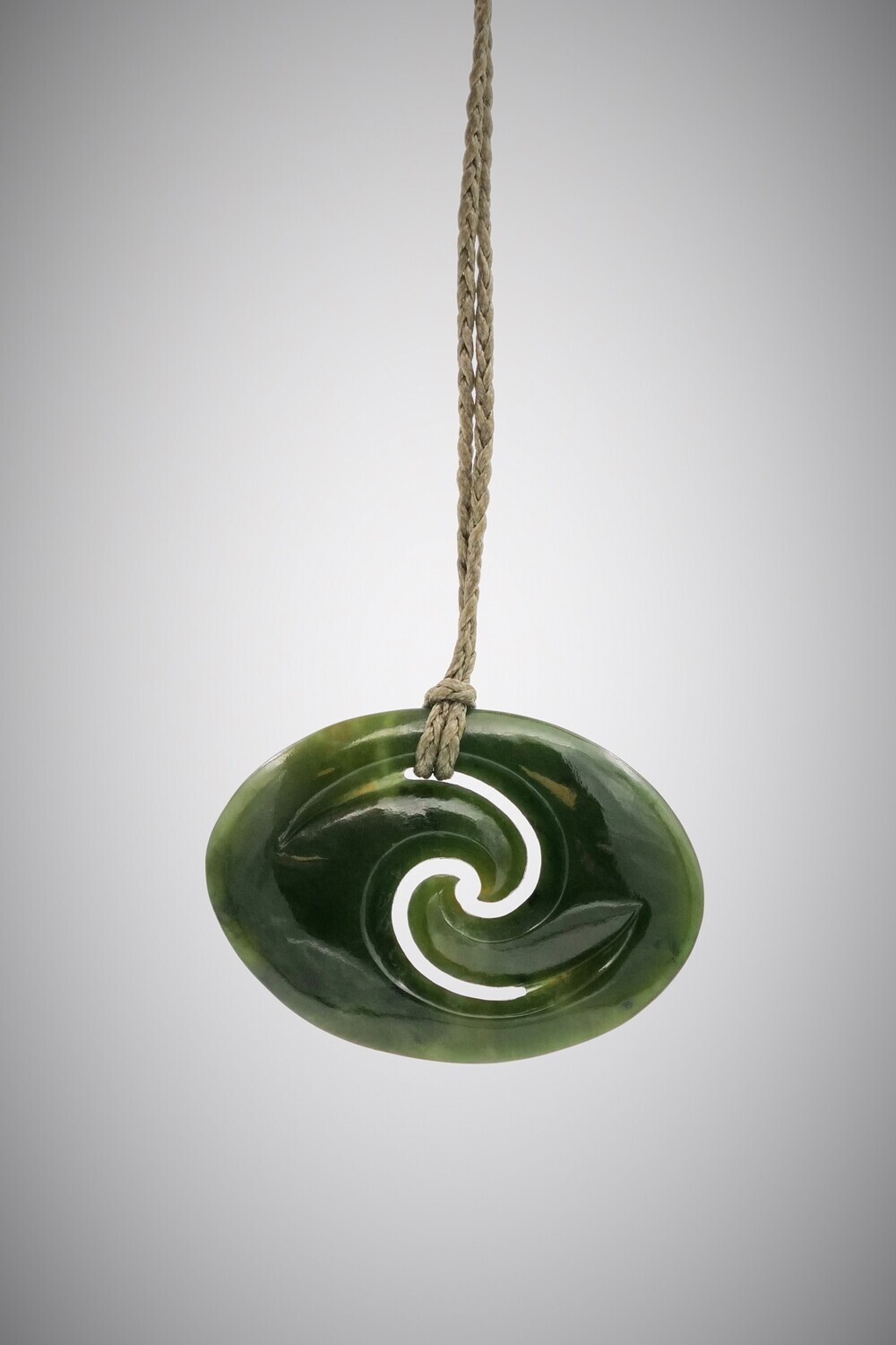 Moko Pounamu Contemporary Double Koru NZ Genuine Kawakawa Greenstone ...