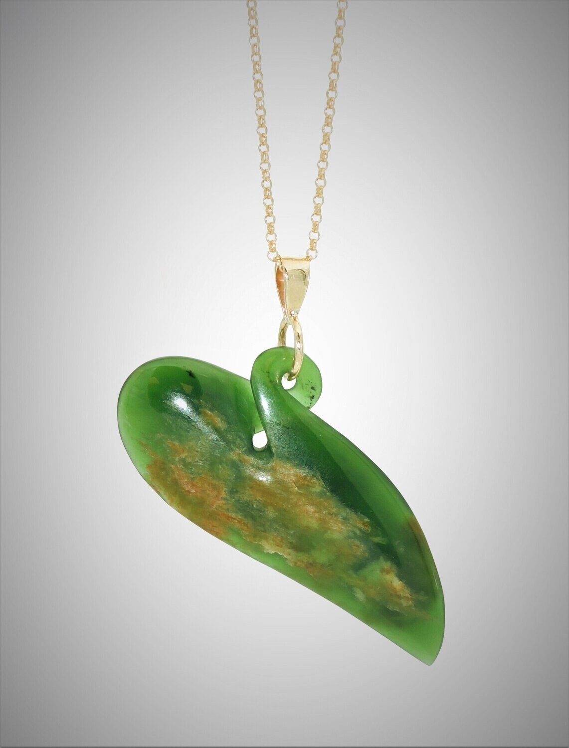Moko Pounamu Contemporary Pikorua (Twist) Kahurangi Flower Greenstone ...