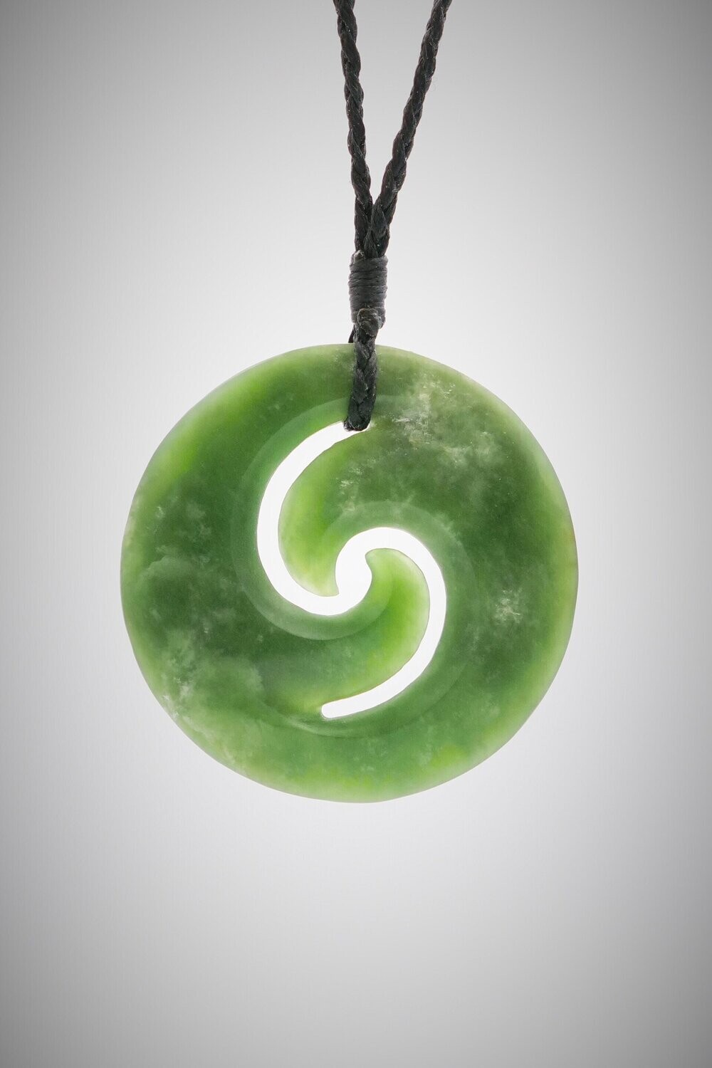 Moko Pounamu Contemporary Double Koru NZ Genuine Kahotea Greenstone ...