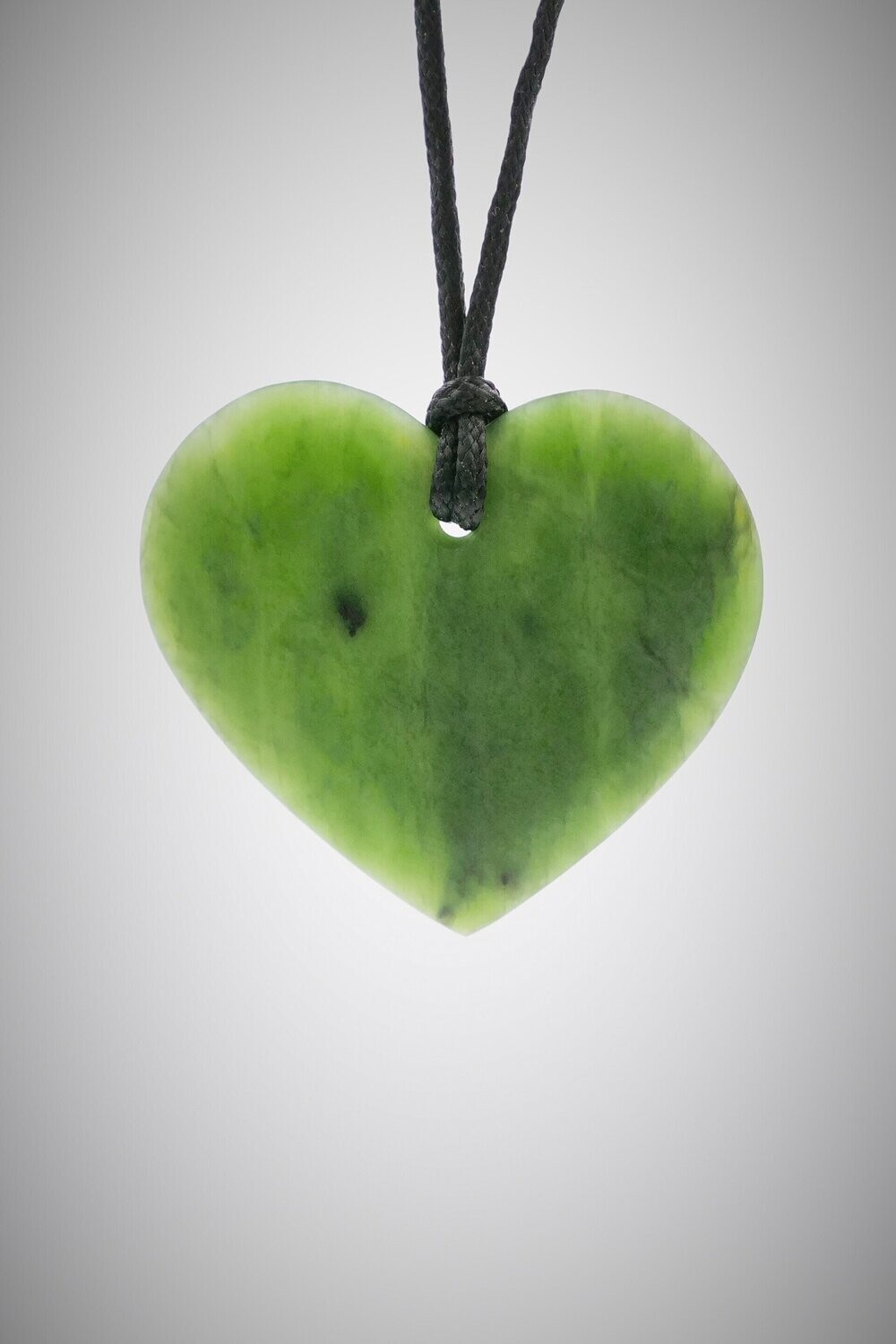 Moko Pounamu Heart NZ Genuine Kahurangi Greenstone - Kanihi