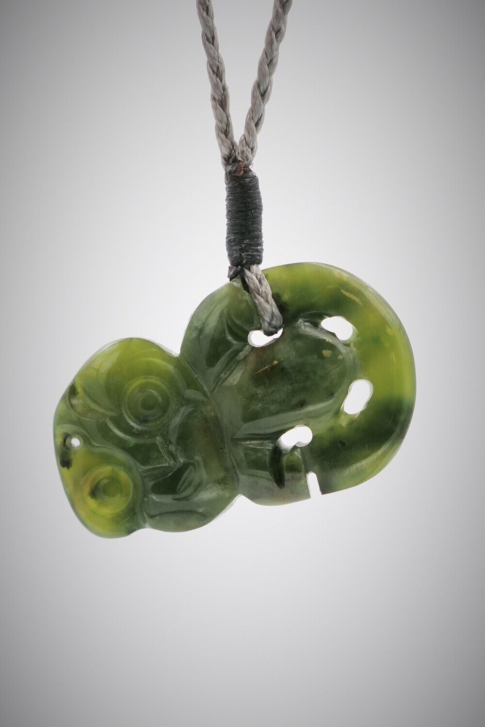 Moko Pounamu Hei Tiki Genuine NZ Kawakawa Greenstone - Kanui