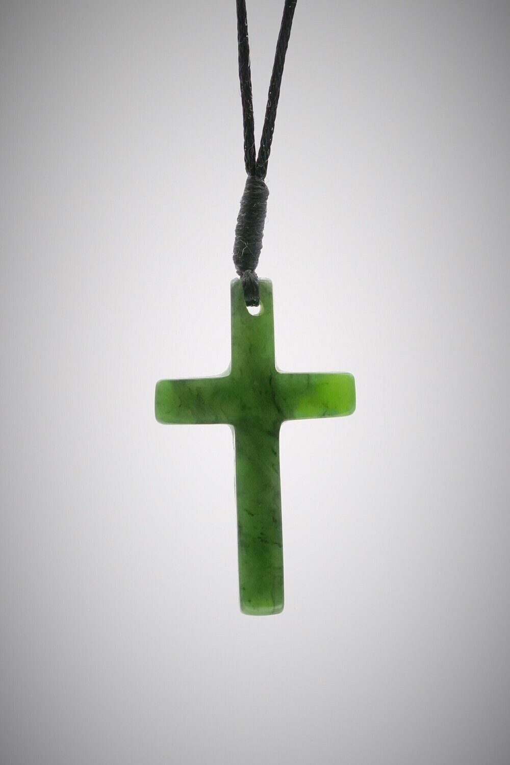 Moko Pounamu Contemporary Cross NZ Genuine Kahurangi Greenstone - Tokaanu