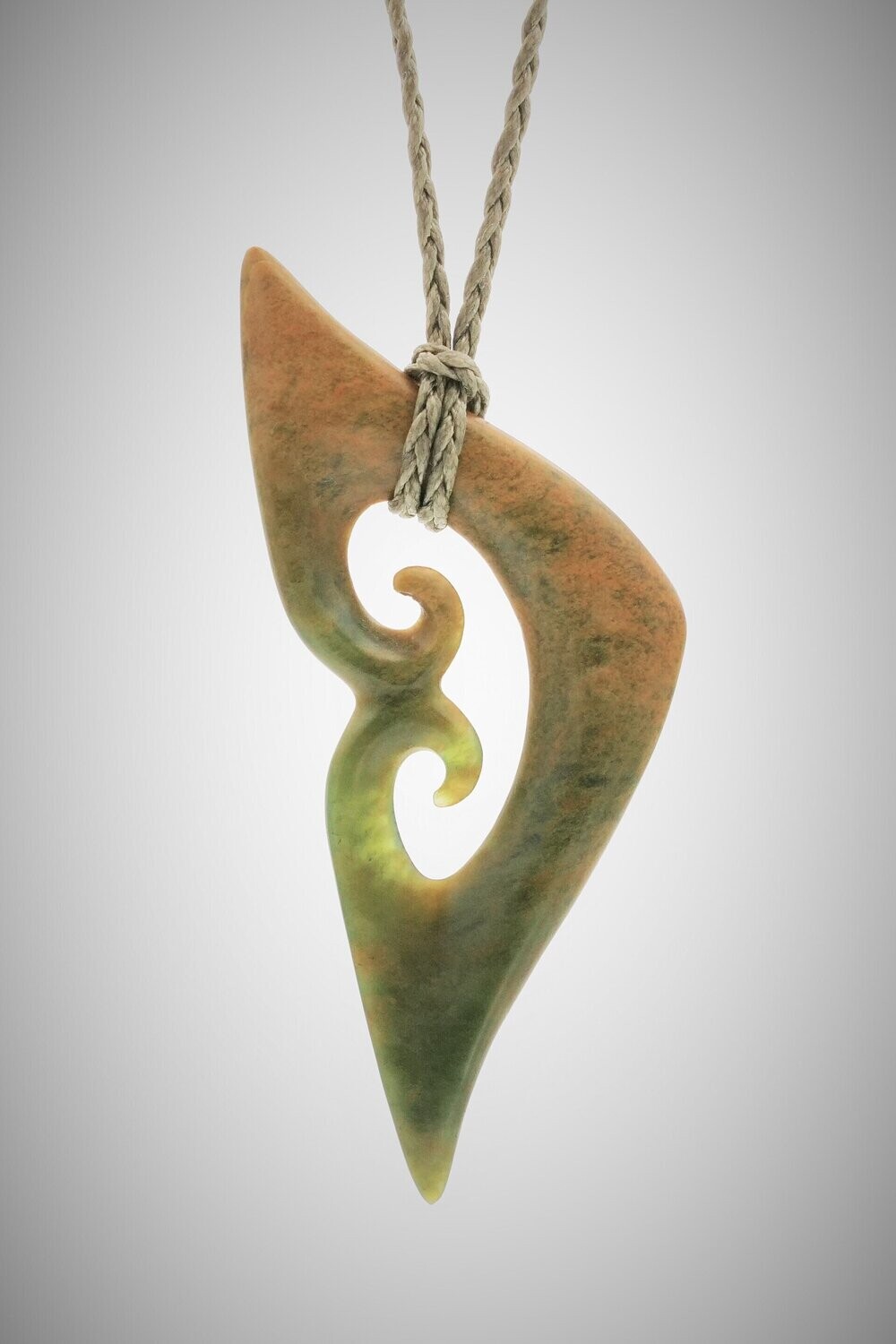 Moko Pounamu Contemporary Double Koru NZ Genuine Marsden Flower ...