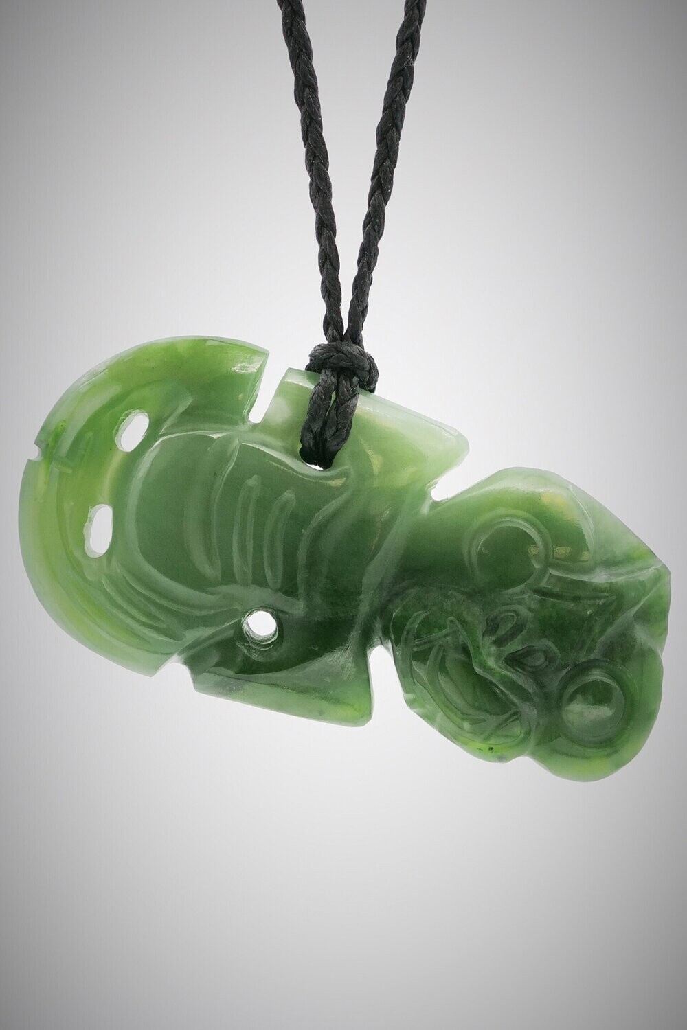 Moko Pounamu Hei Tiki Genuine NZ Kahotea Greenstone - Rangitaiki