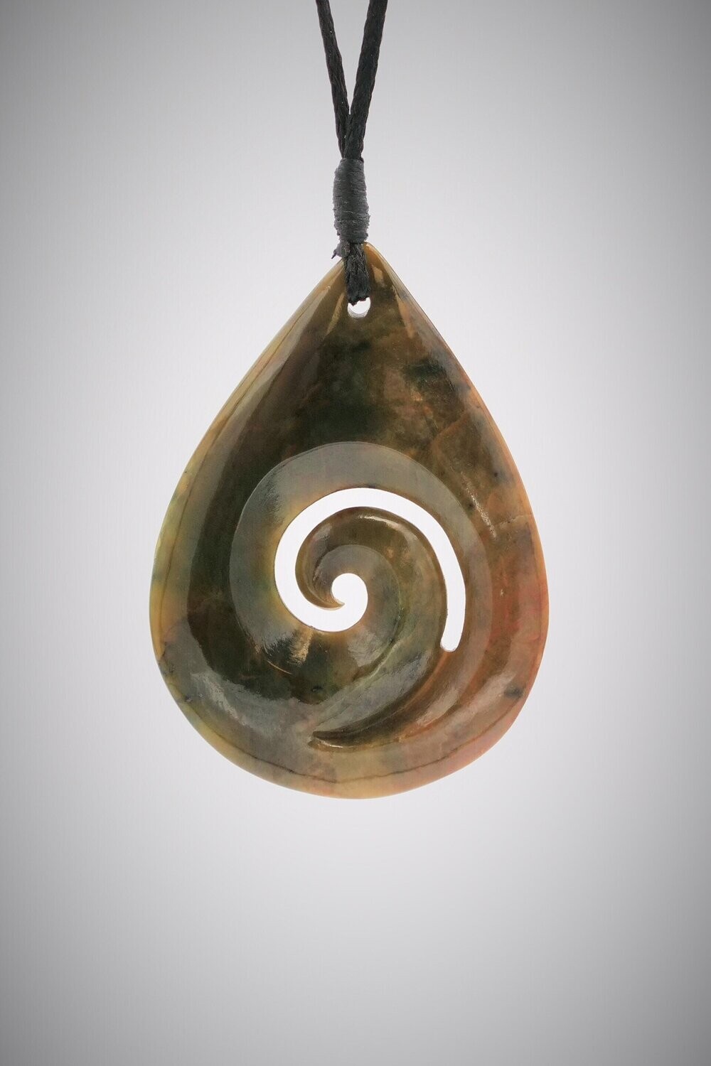 Moko Pounamu Koru NZ Genuine Raukaraka Greenstone - Pungahuru