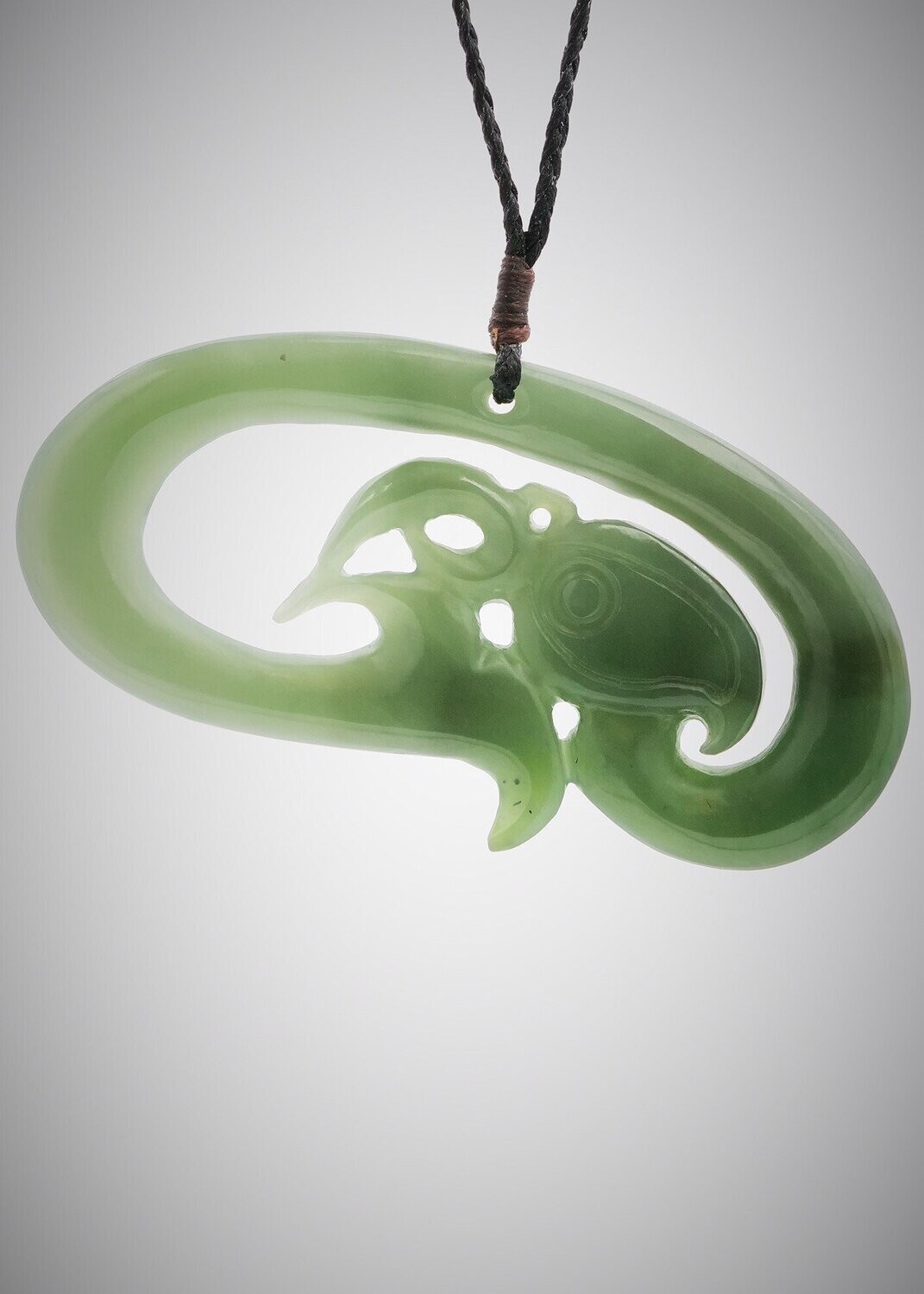 Moko Pounamu Koropepe NZ Genuine Kawakawa Greenstone - Matawai