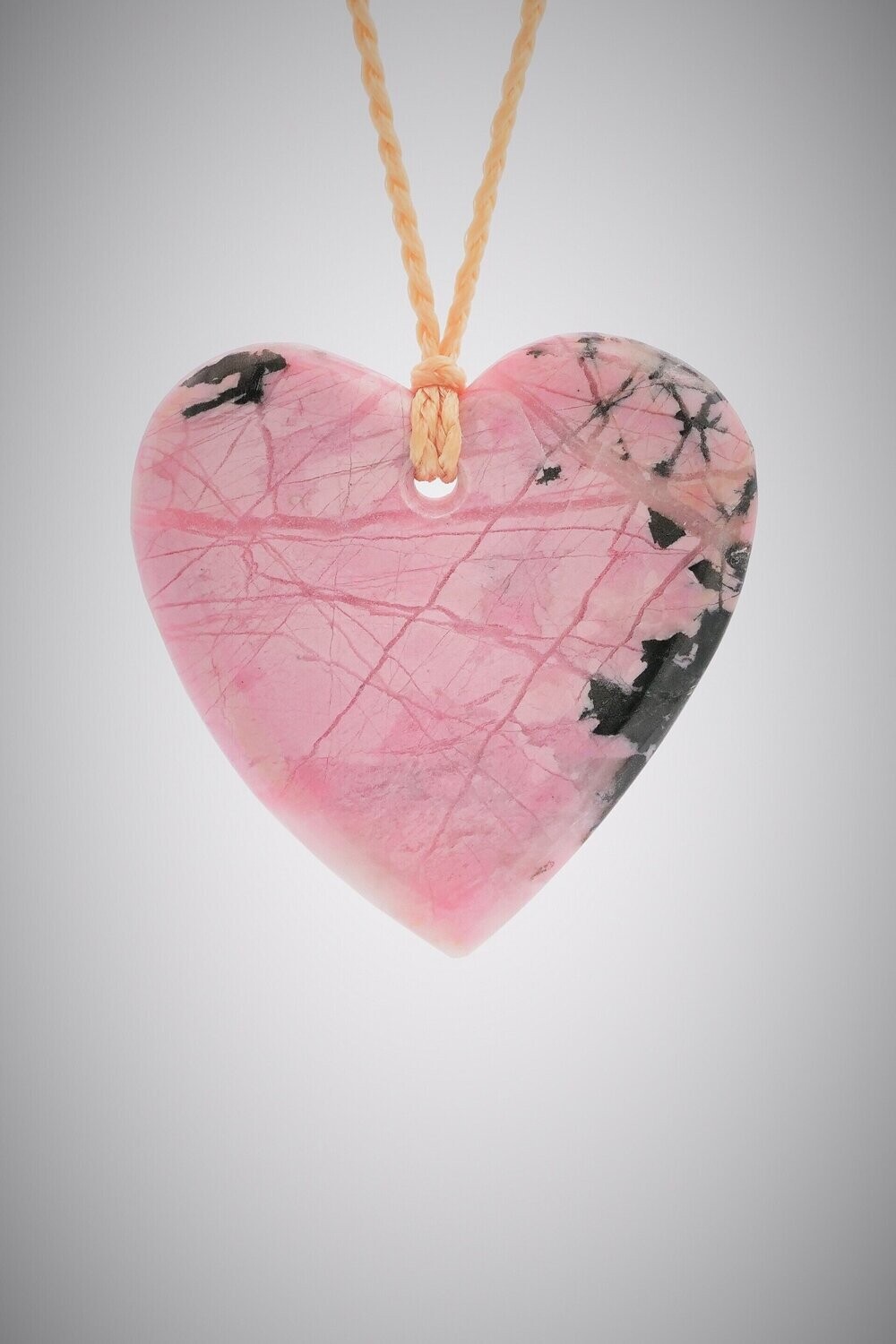 Moko Pounamu, Heart NZ Genuine Rhodonite stone - Murupara