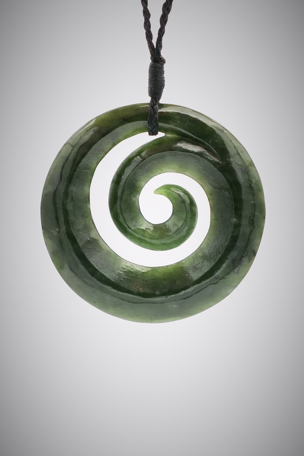 Moko Pounamu Koru NZ Genuine Kawakawa Greenstone - Murupara