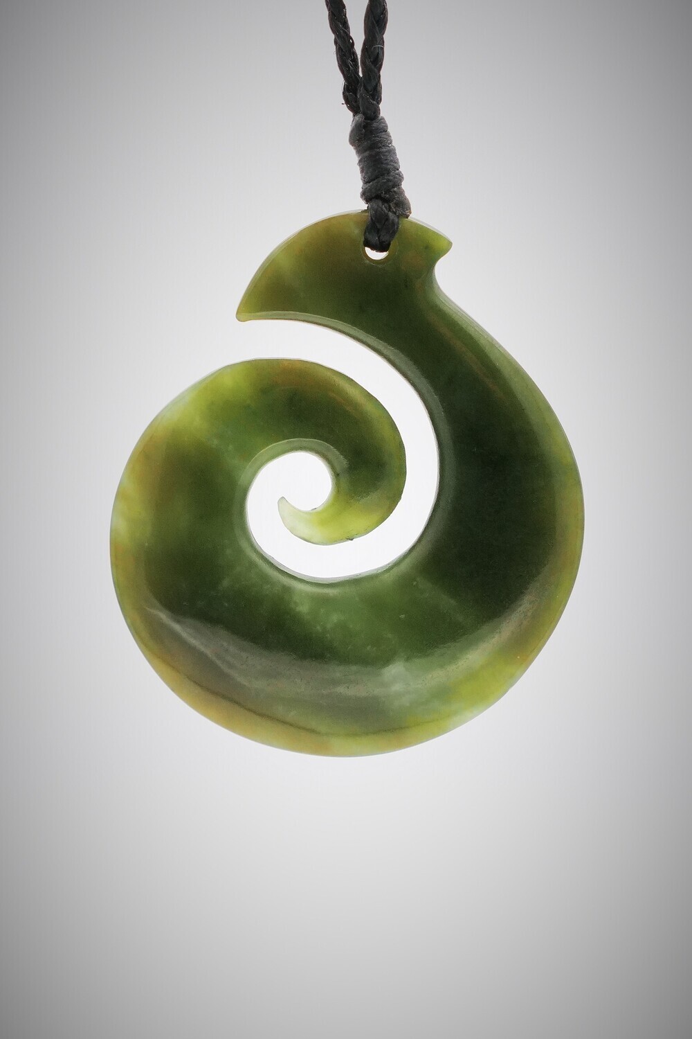 Moko Pounamu Greenstone Koru NZ Genuine Kawakawa Pounamu - Wharekopae