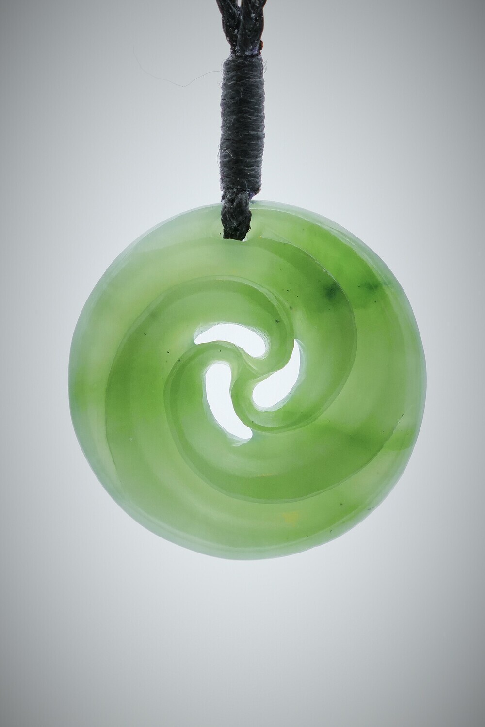 Moko Pounamu Triple Koru NZ Genuine Inanga Greenstone - Whitikahu