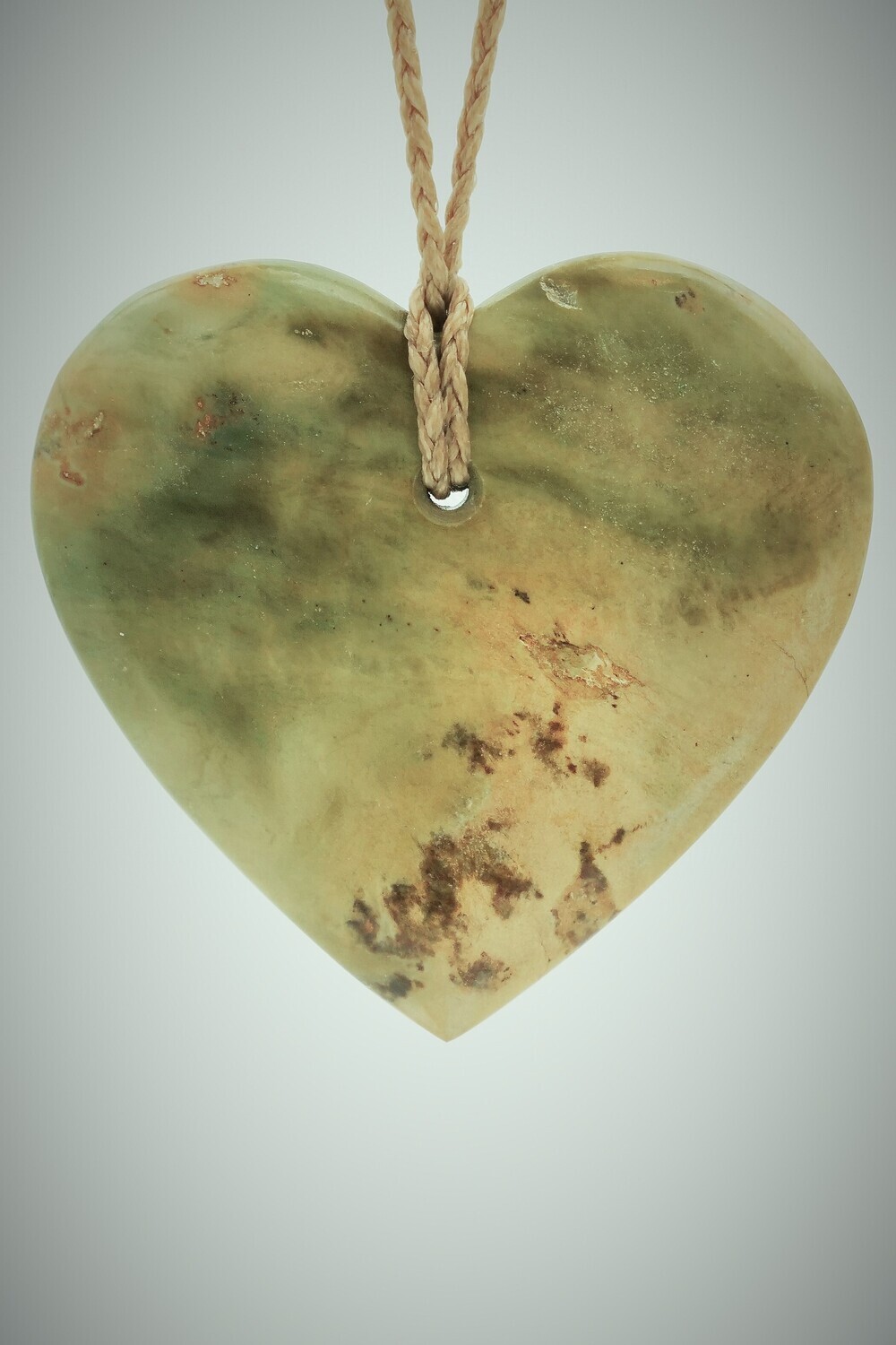 Greenstone Heart NZ Genuine Marsden Flower Jade - Waimarama
