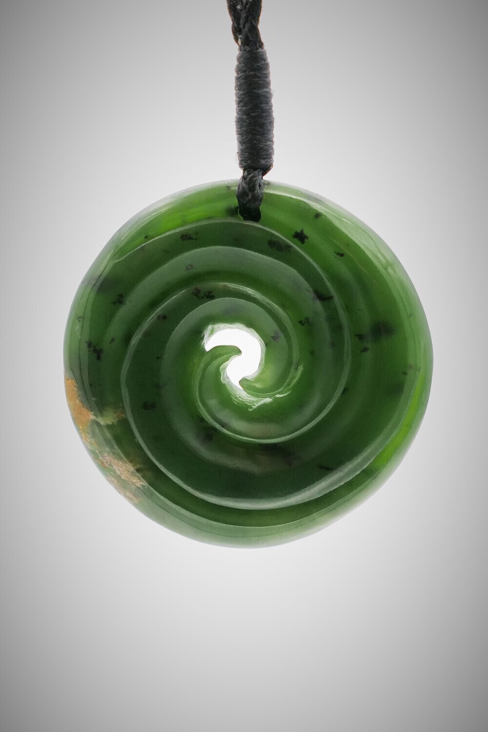 Moko Pounamu Koru NZ Genuine Marsden Flower Greenstone - Whangapoua