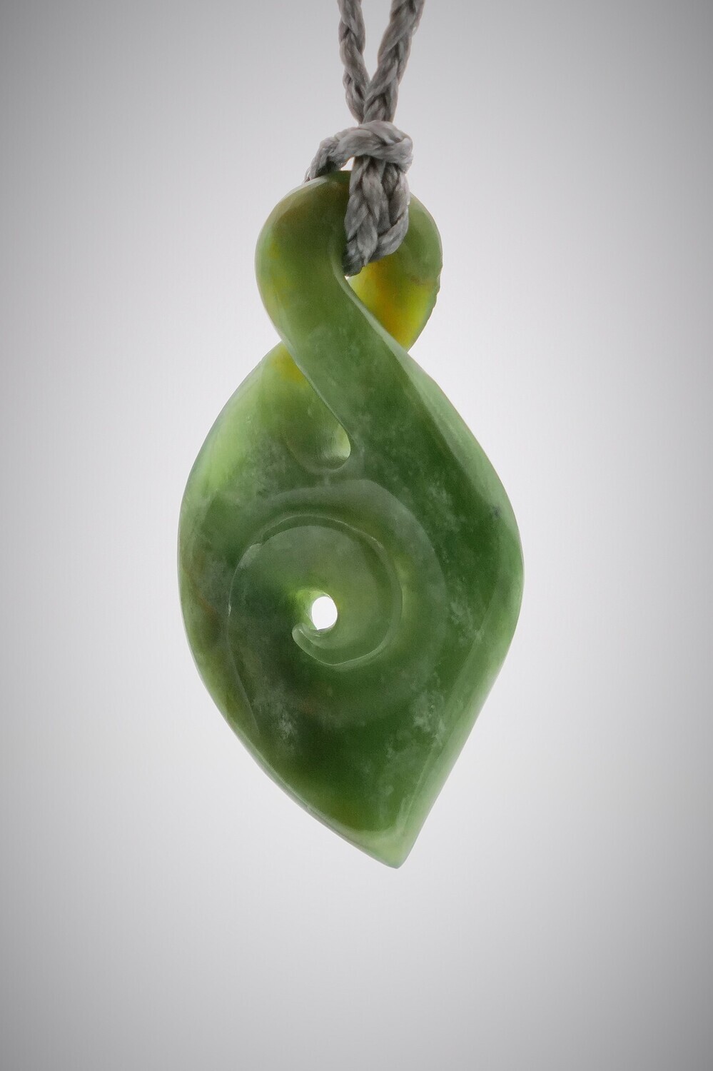 Moko Pounamu Single Pikorua with Koru NZ Genuine Kahotea Greenstone ...