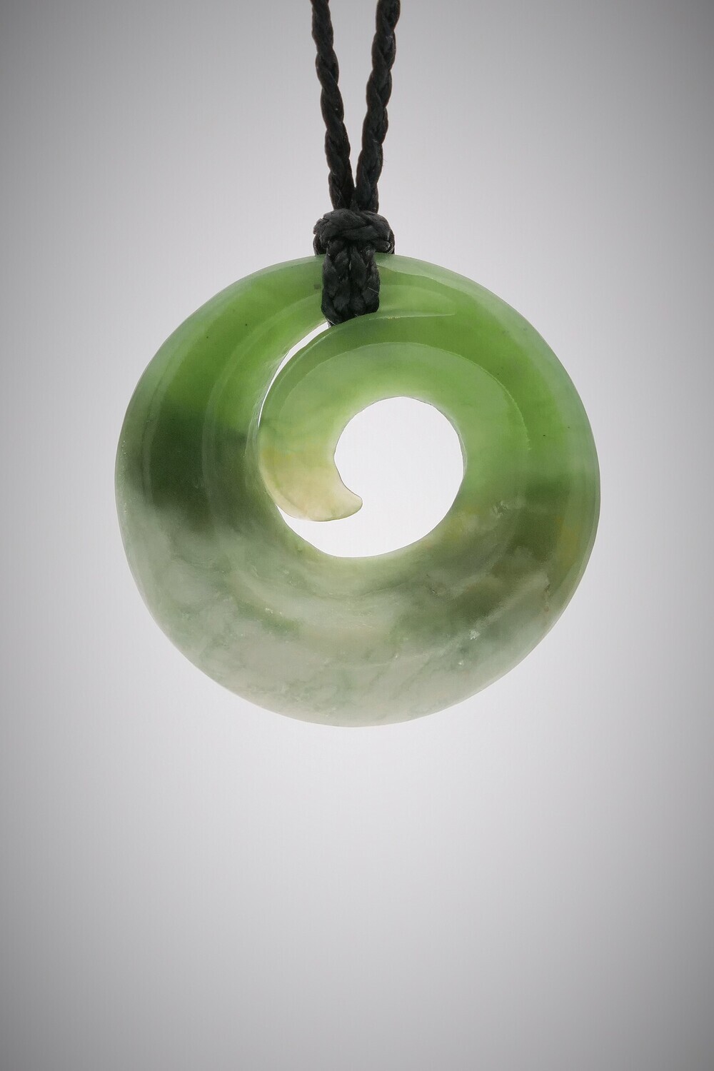 Moko Pounamu Koru NZ Genuine Inanga Flower Greenstone - Omarunui