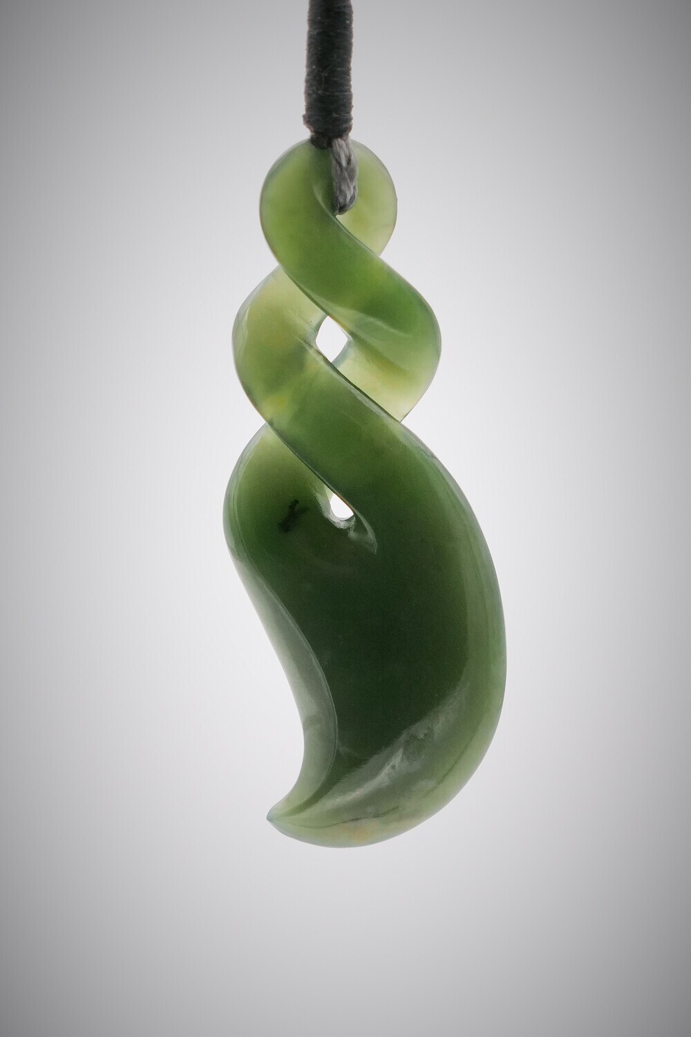 Moko Pounamu Double Pikorua NZ Genuine Inanga Flower Greenstone - Awaroa