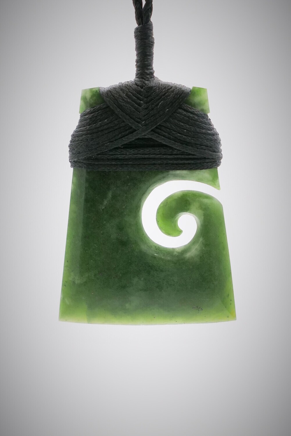 Moko Pounamu Toki with Koru NZ Genuine Kahotea Greenstone - Kaitiaki