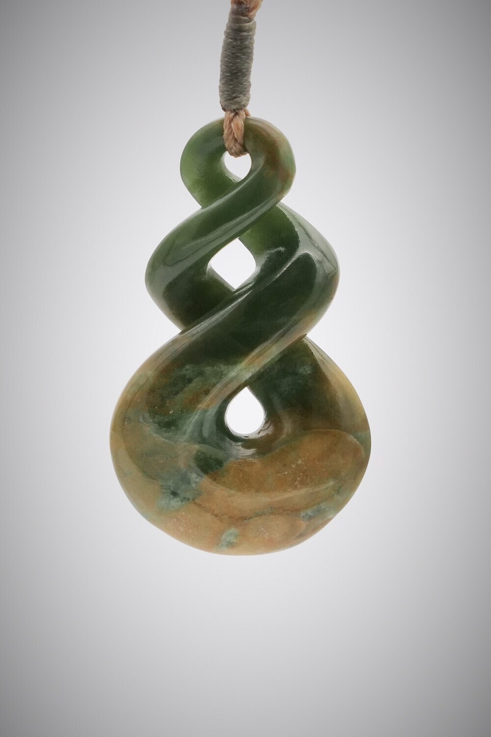 Moko Pounamu Double Pikorua NZ Genuine Marsden Flower Greenstone ...