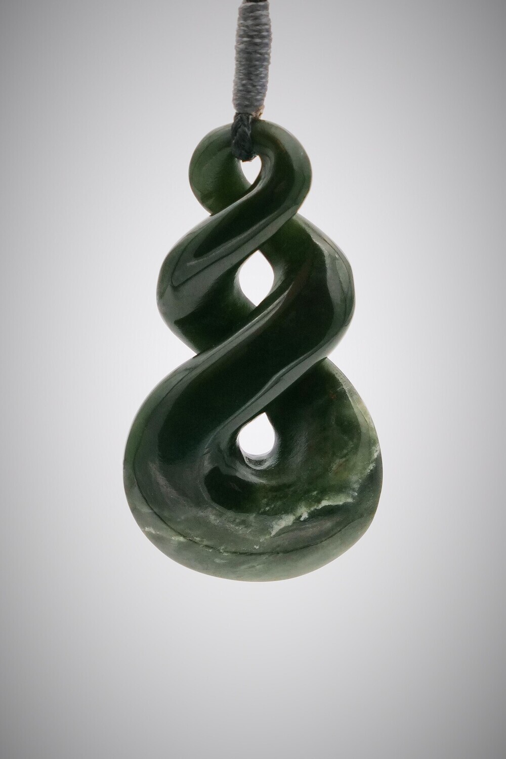 Moko Pounamu Double Pikorua NZ Genuine Kawakawa Flower Greenstone ...