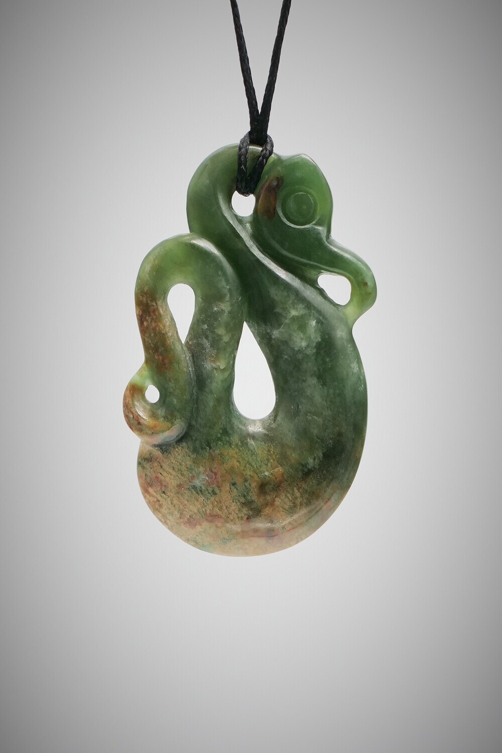 Moko Pounamu Manaia NZ Genuine Kahotea Flower Greenstone - Otuawaea