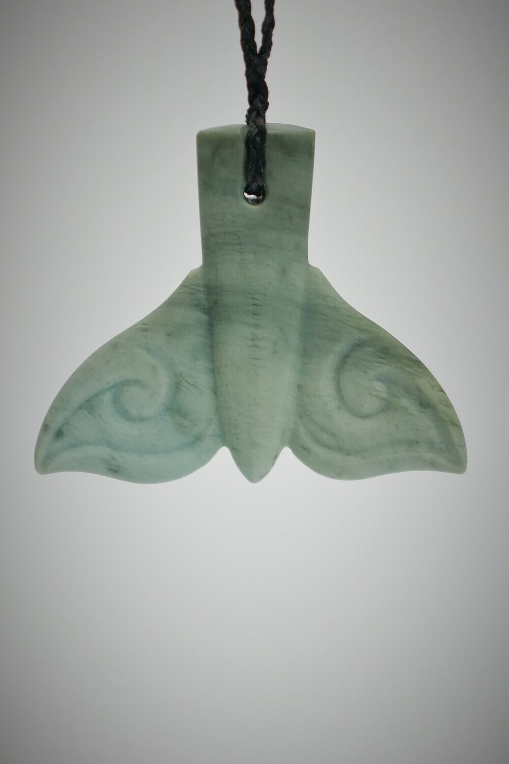 Moko Pounamu Whales Tail NZ Genuine Auhunga Greenstone - Pakowhai