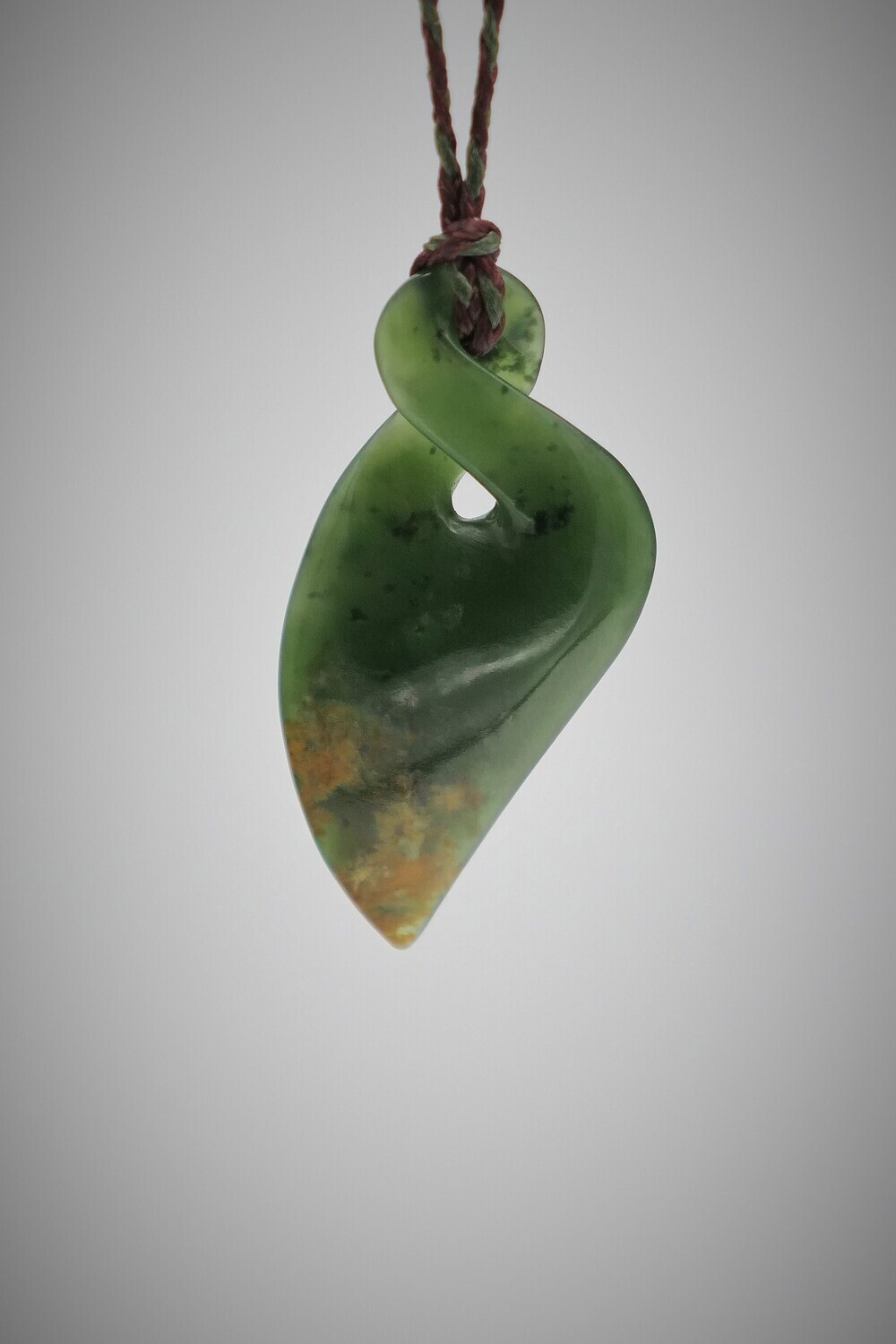 Moko Pounamu Pikorua NZ Genuine Kahurangi Flower Greenstone - Kaiwaka