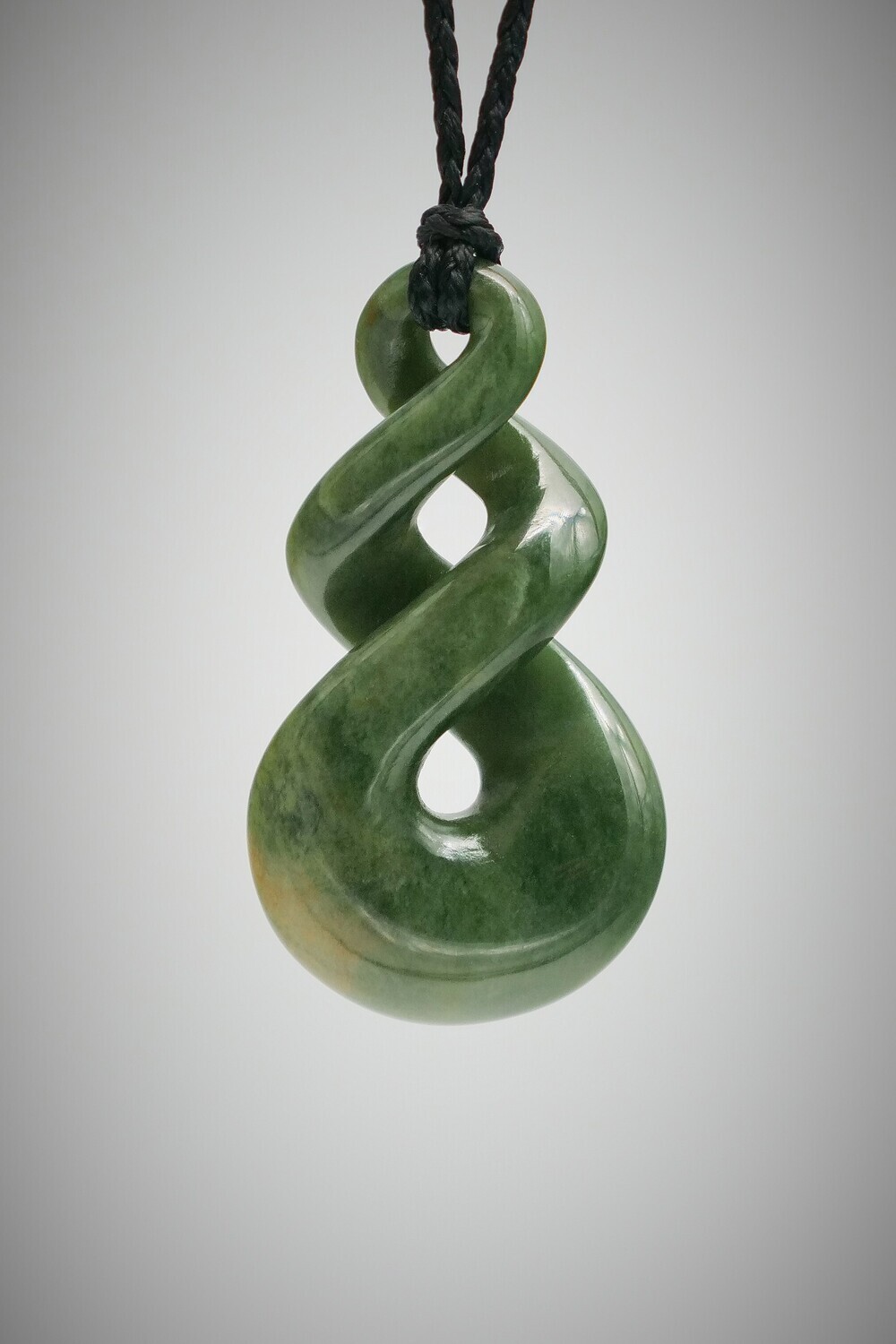 Moko Pounamu Double Pikorua NZ Genuine Marsden Flower Greenstone ...