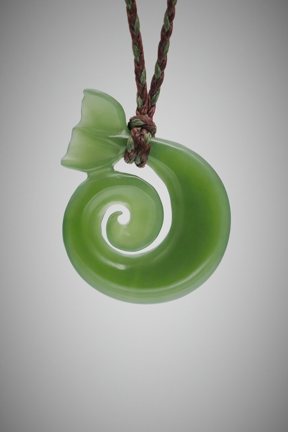 Moko Pounamu Whales Tail NZ Genuine Kahurangi Greenstone - Parauwanui