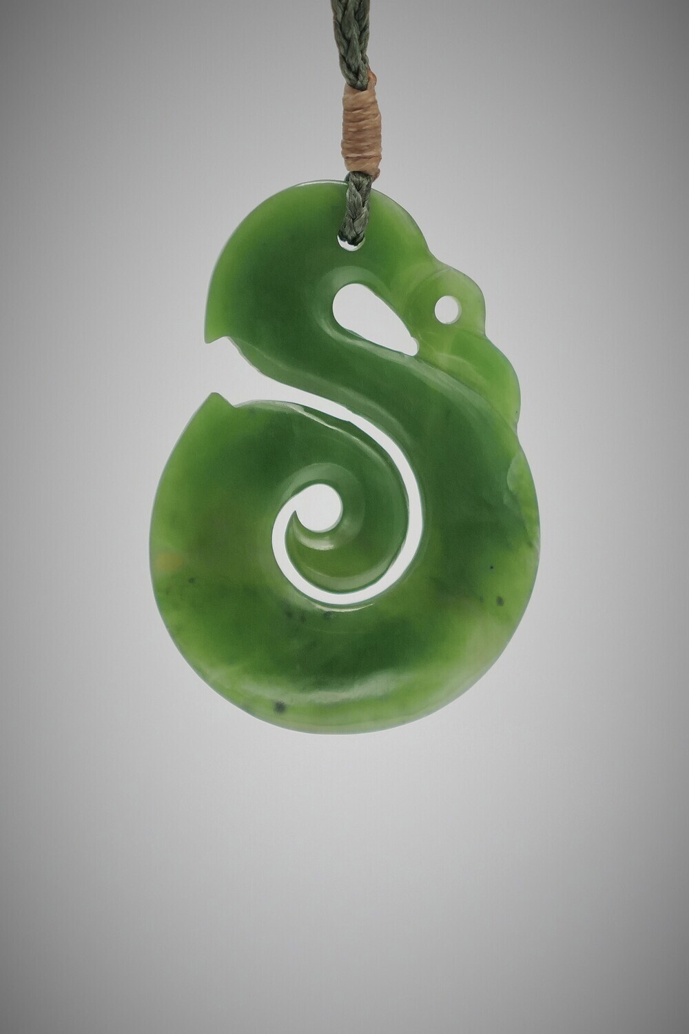 Moko Pounamu Manaia NZ Genuine Kahurangi Greenstone - Matawaia