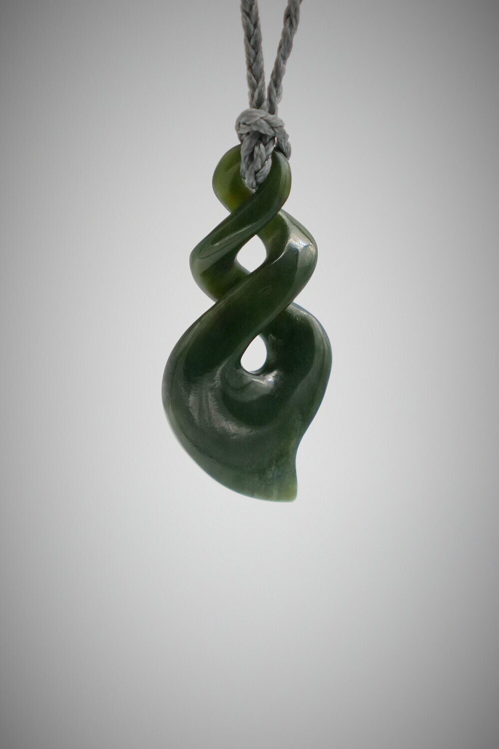 Moko Pounamu Double Pikorua NZ Genuine Kawakawa Flower Greenstone ...