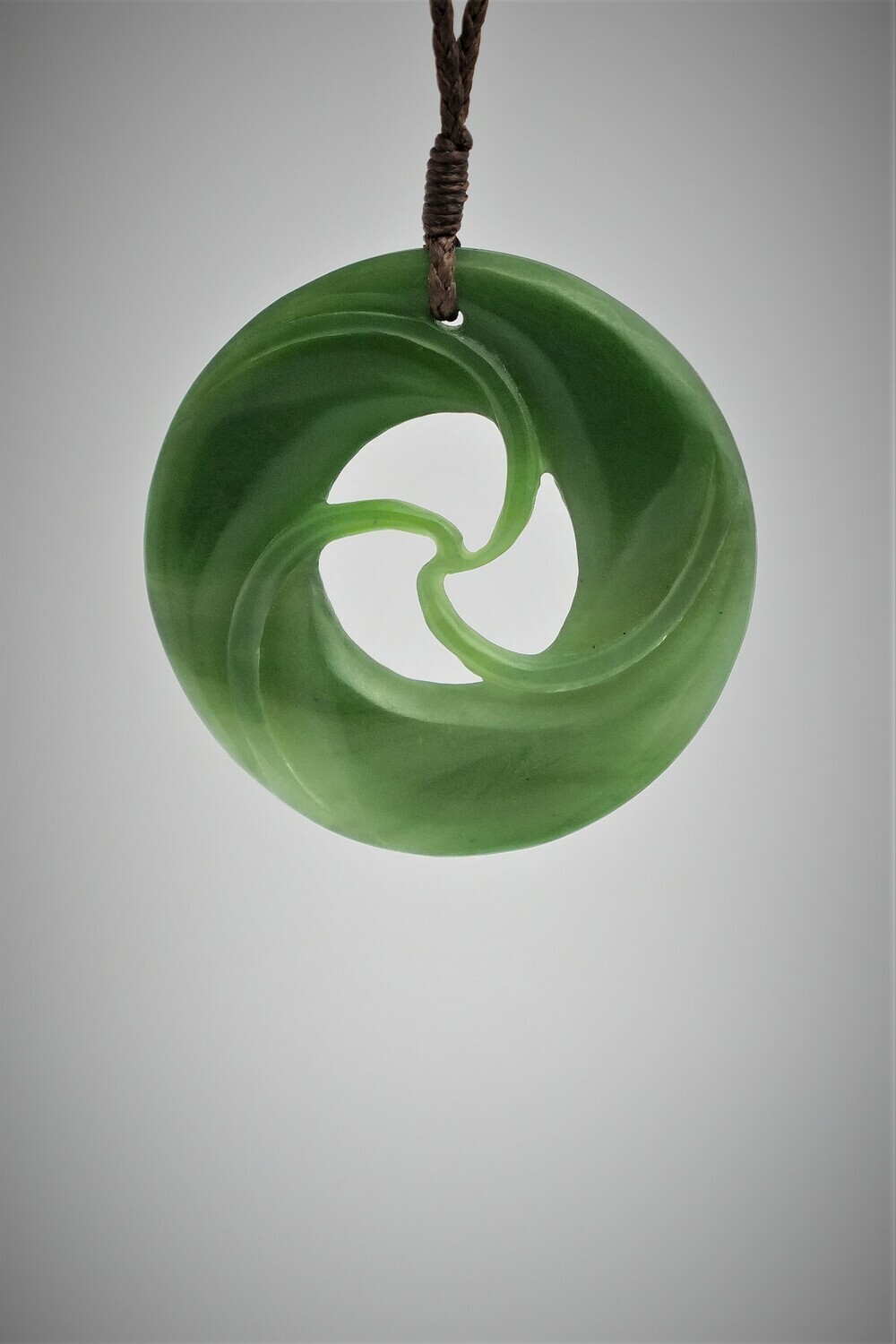 Moko Pounamu Triple Koru NZ Genuine Kahurangi Greenstone - Arawhata