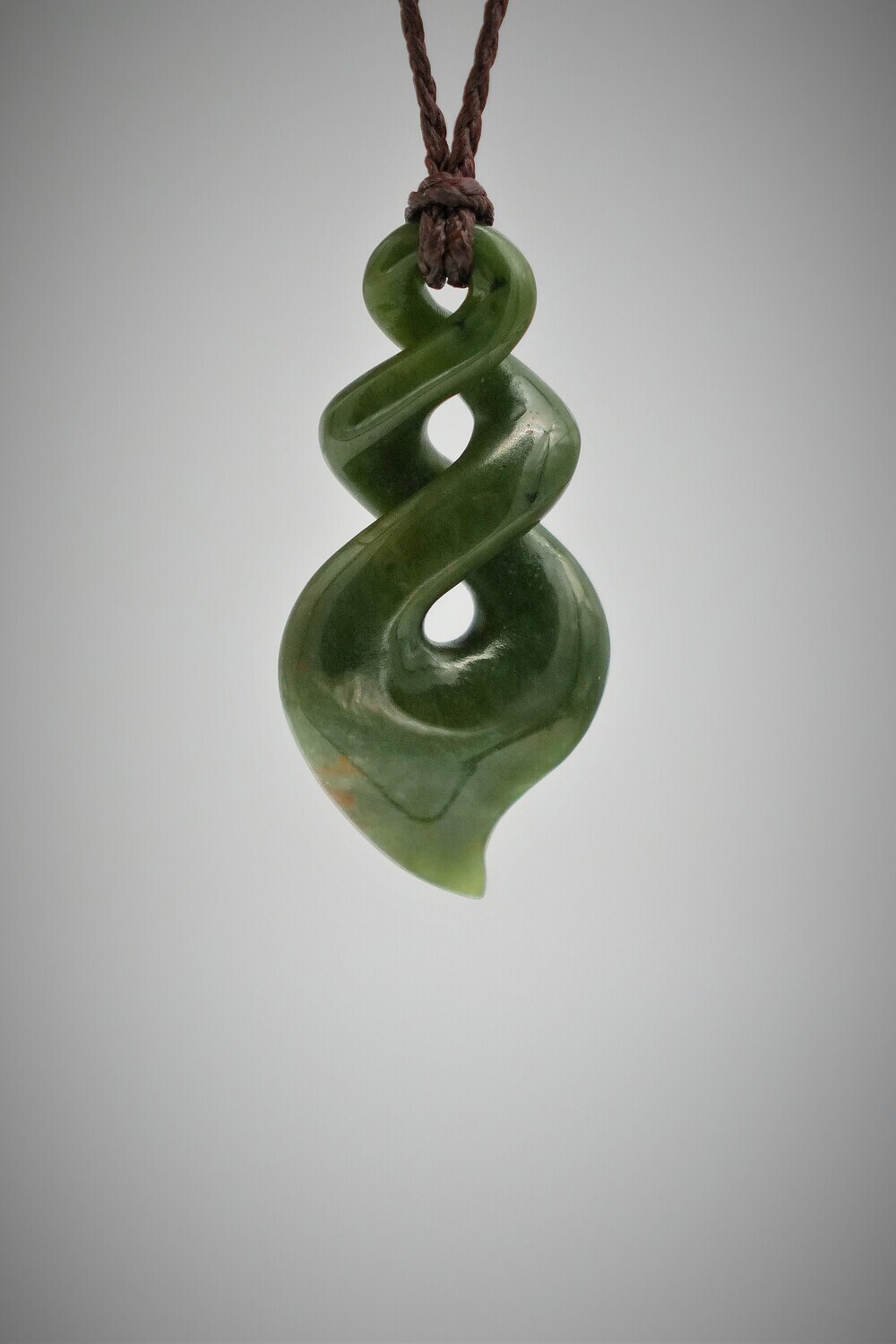 Moko Pounamu Double Pikorua NZ Genuine Raukaraka Flower Greenstone ...