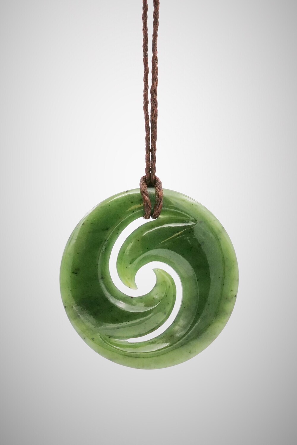 Moko Pounamu Contemporary Double Koru NZ Genuine Kawakawa Greenstone ...