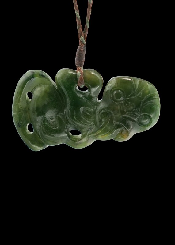 Moko Pounamu Hei Tiki Genuine NZ Kawakawa Greenstone - Waimarama