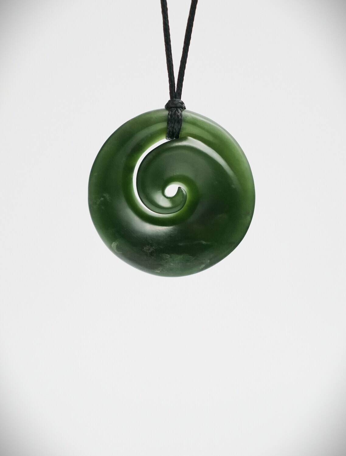 Moko Pounamu Closed Koru NZ Genuine Kawakawa Greenstone - Manawaru