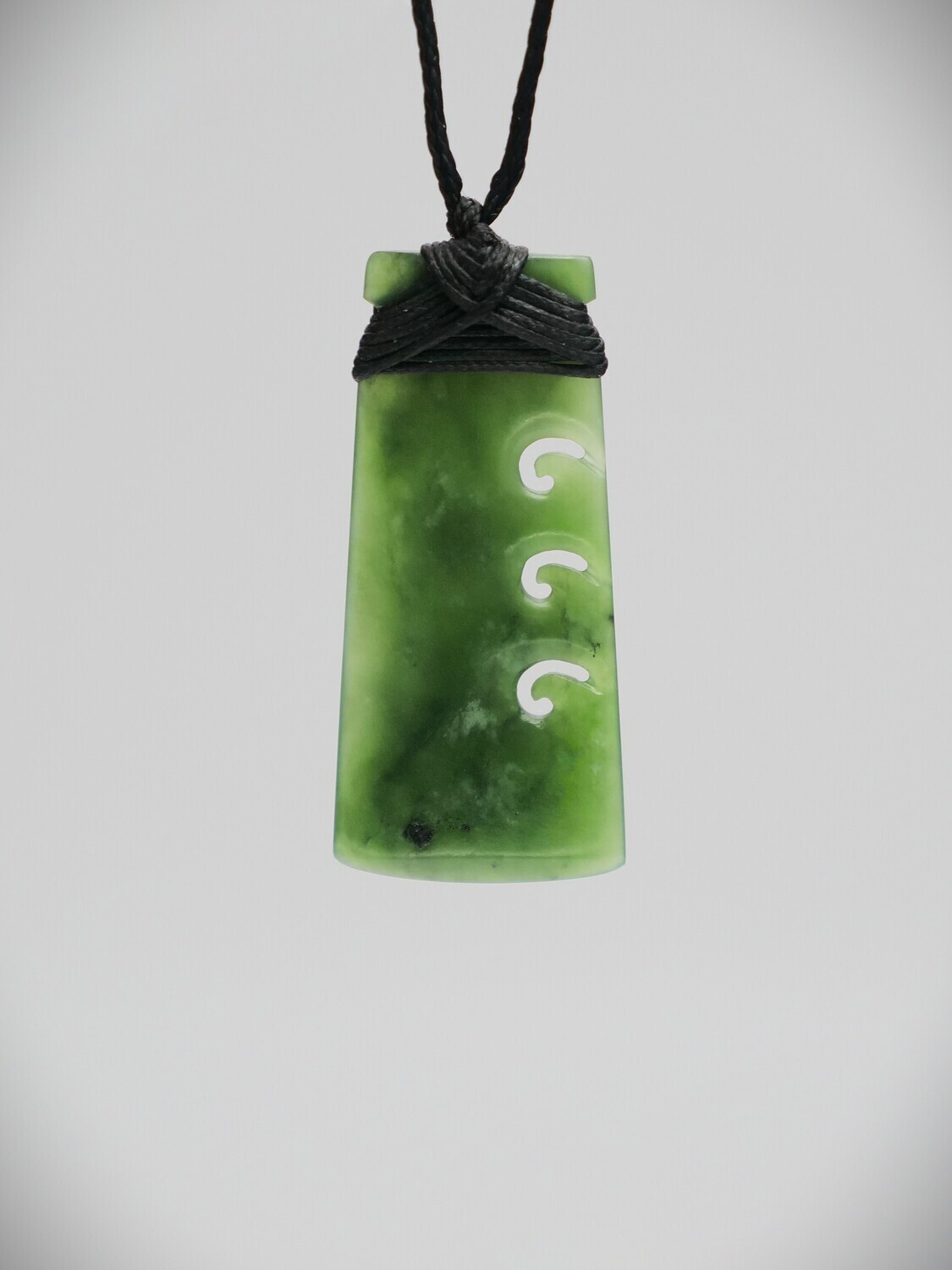 Moko Pounamu Toki with Koru NZ Genuine Kahurangi Greenstone - Anakiwa