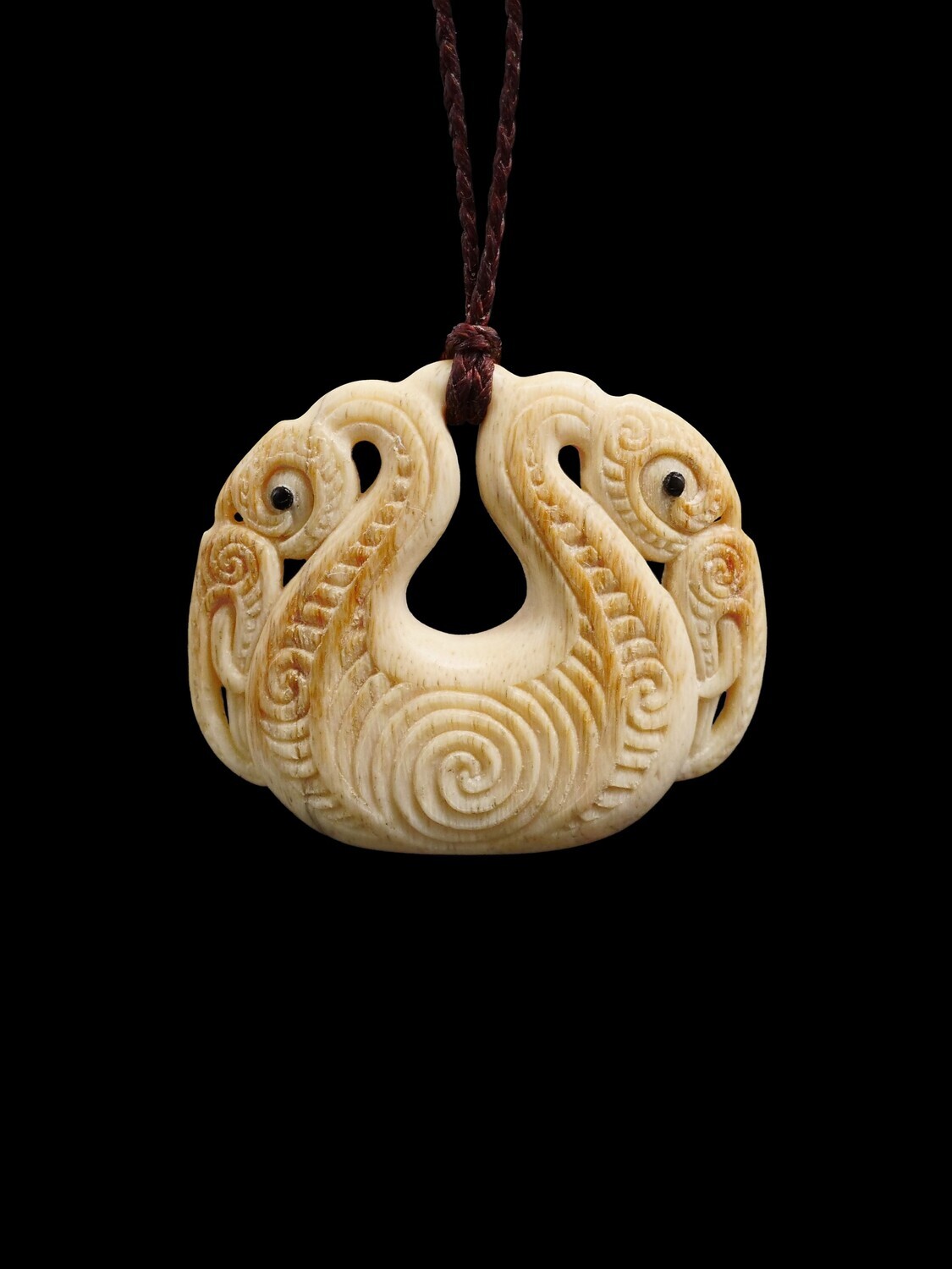 Moko Pounamu, Pekapeka Genuine Whale Bone Carving - Inangahua