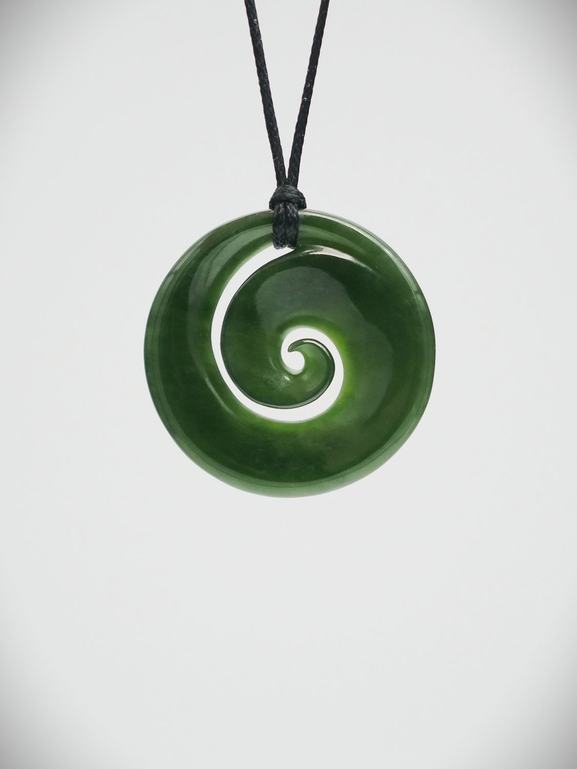 Moko Pounamu Closed Koru NZ Genuine Kawakawa Greenstone - Whakapohai