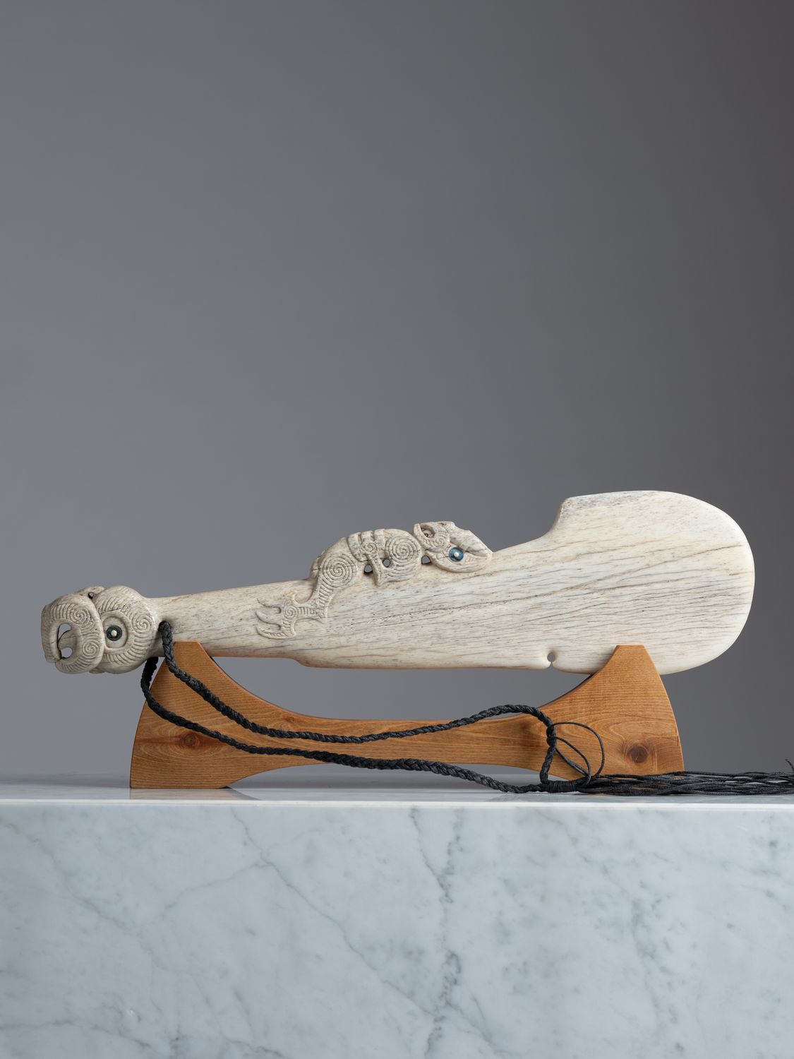 Whale Bone Purerehua Puoro (Spinning Disc) w Kowhaiwhai