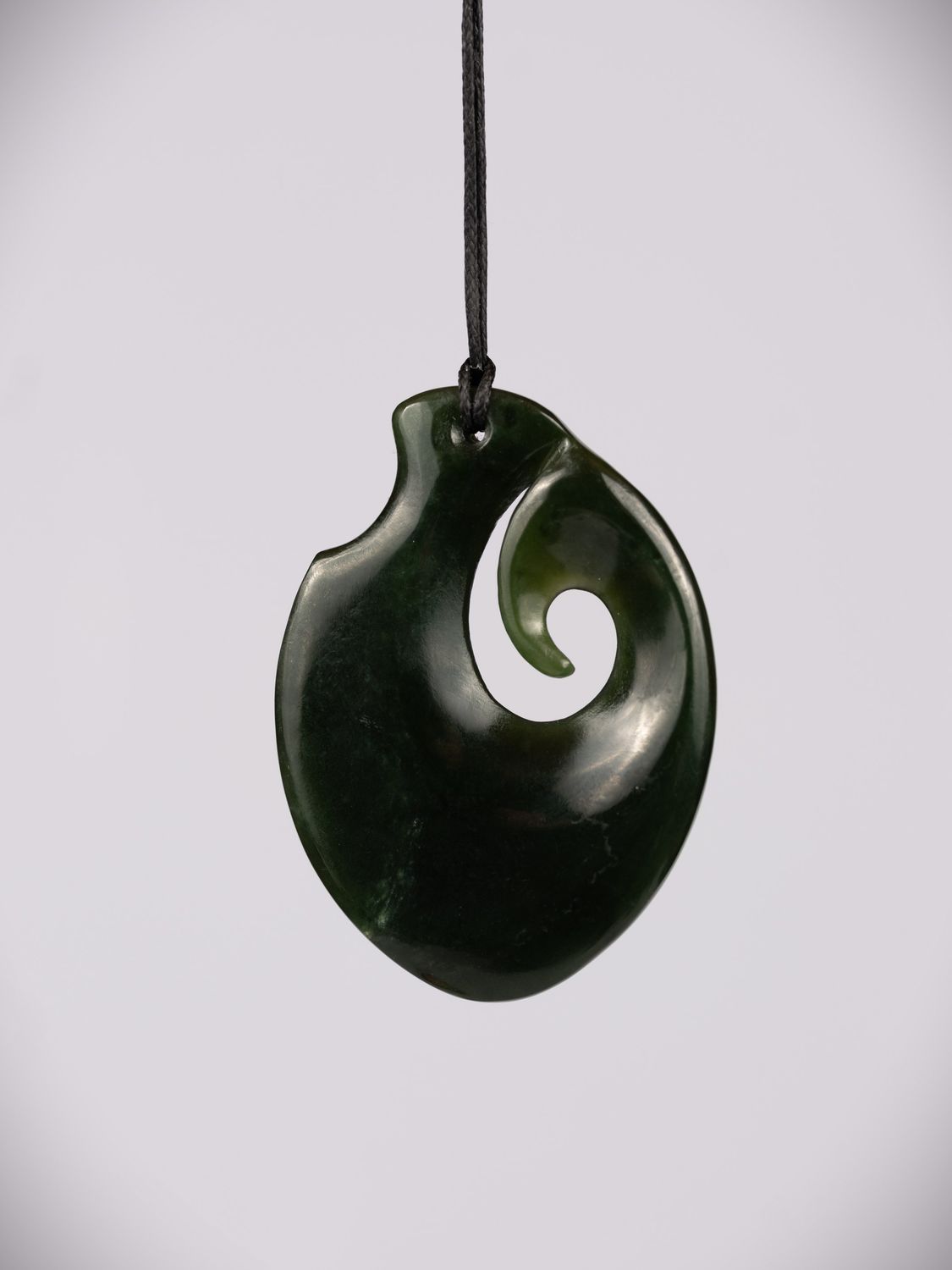 Moko Pounamu Closed Koru NZ Genuine Kawakawa Greenstone - Nokomai