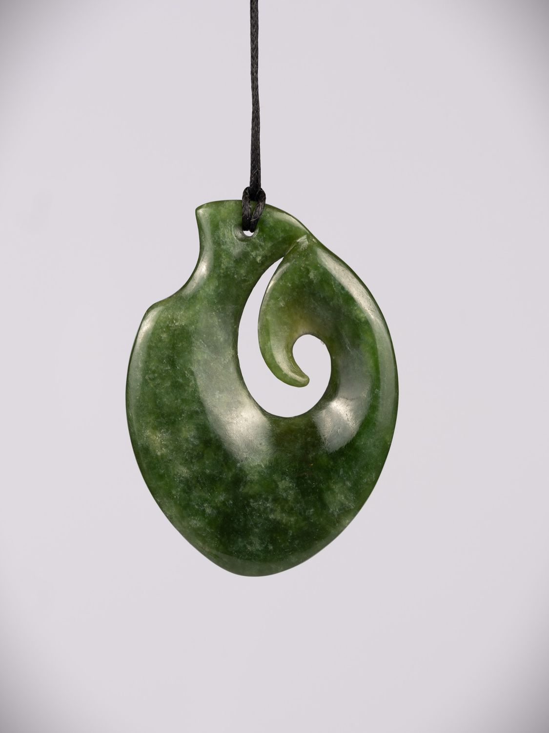 Moko Pounamu Closed Koru NZ Genuine Kawakawa Greenstone - Tarawera