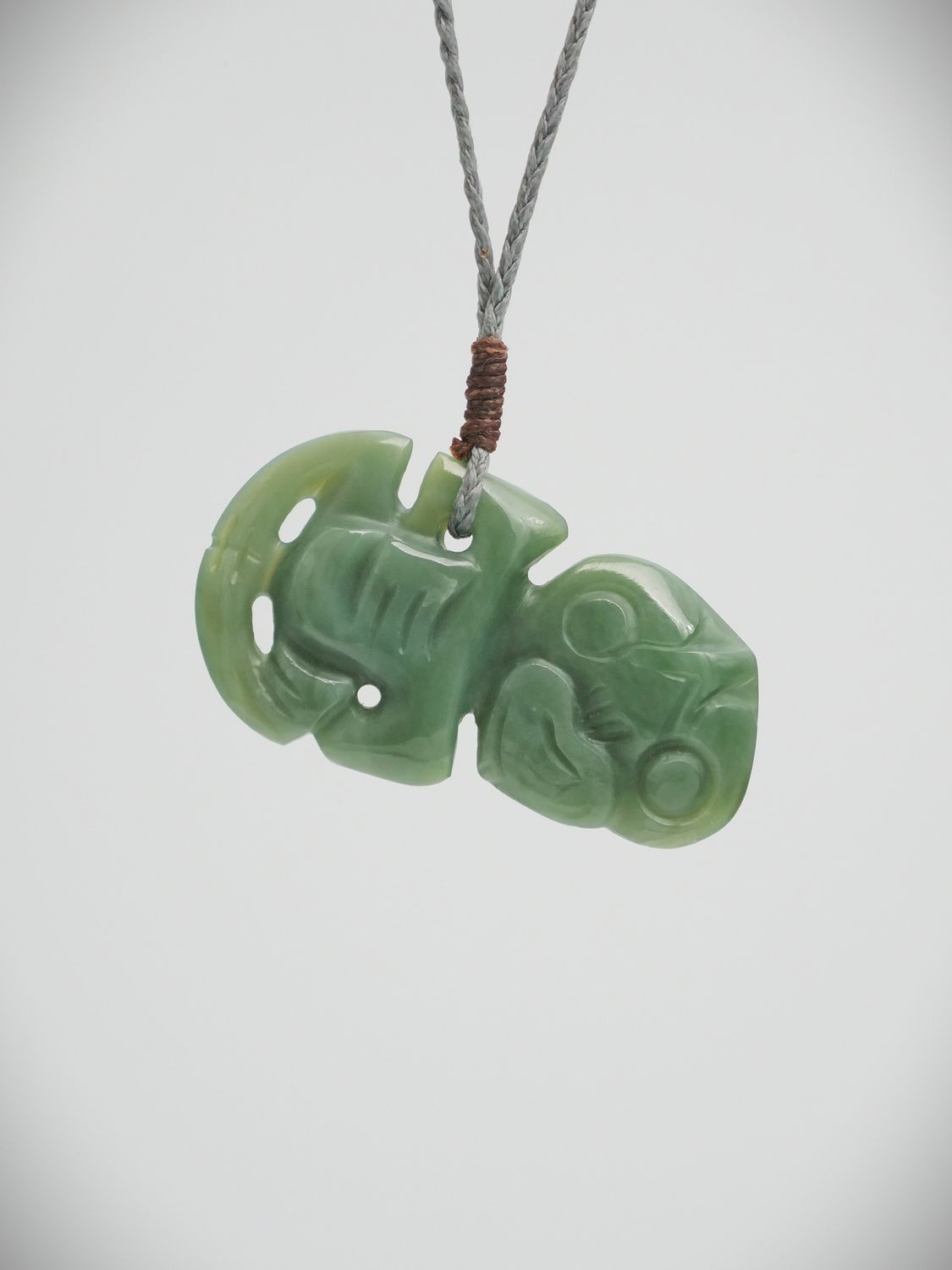 Moko Pounamu Hei Tiki Genuine NZ Inanga Greenstone - Tutaepawhati