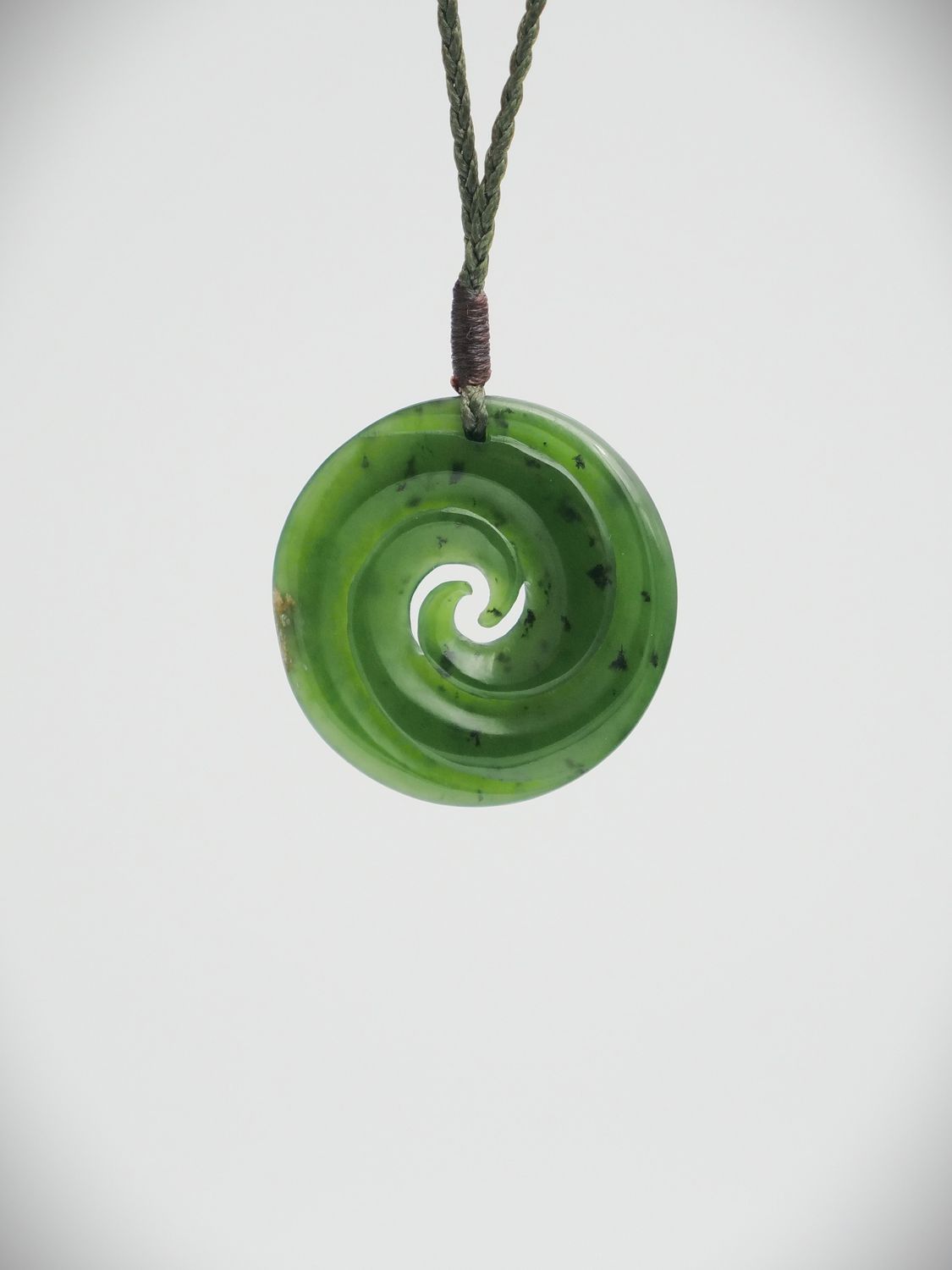Moko Pounamu Double Koru NZ Genuine Kahurangi Flower Greenstone - Waimatuku