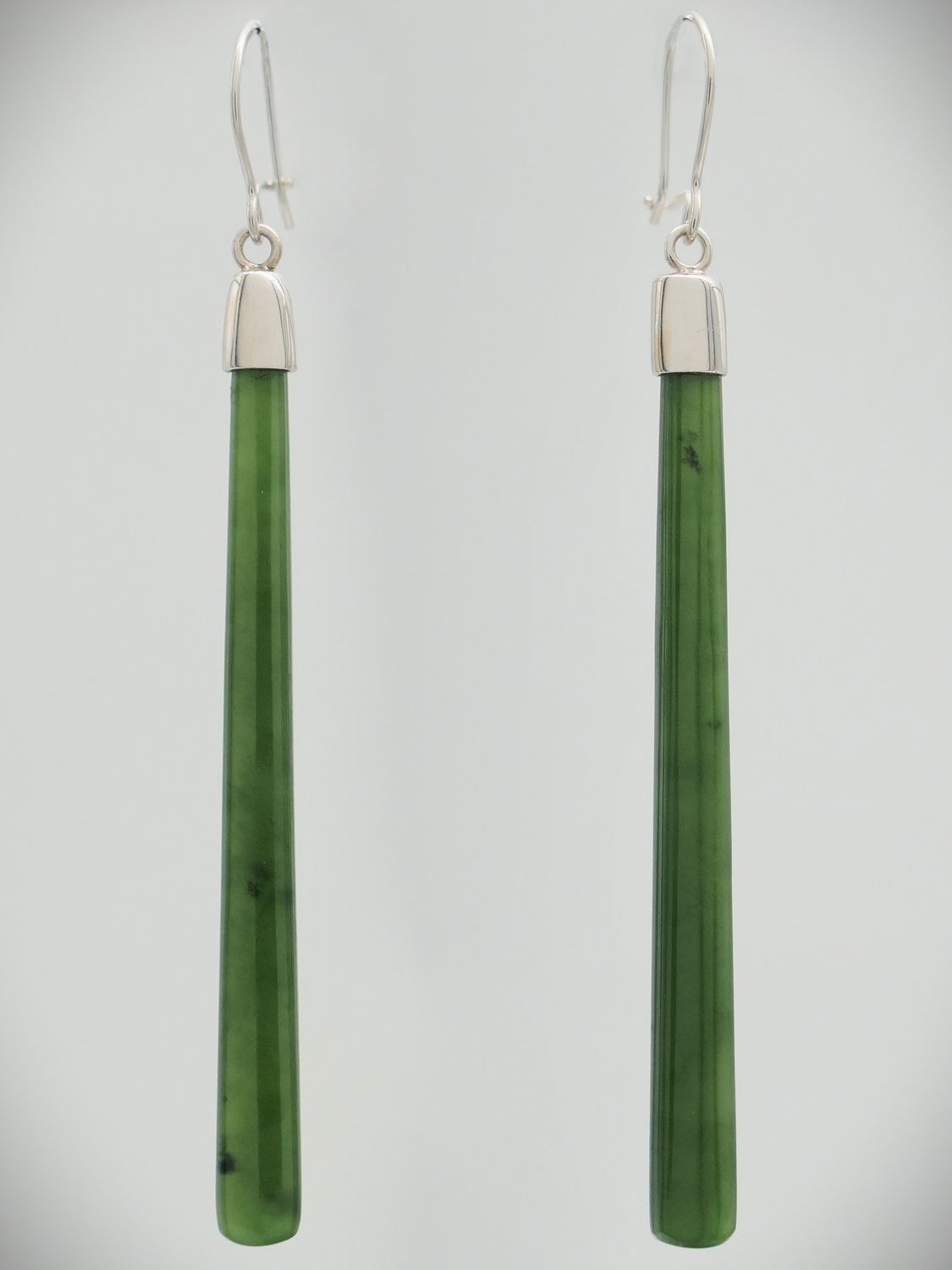 Greenstone and Silver Drop Earrings sml