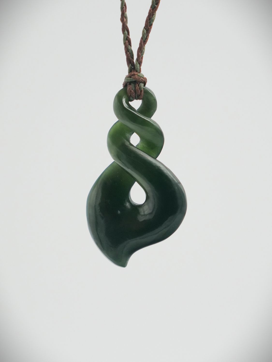 Moko Pounamu Double Pikorua (Twist) NZ Genuine Kawakawa Greenstone ...