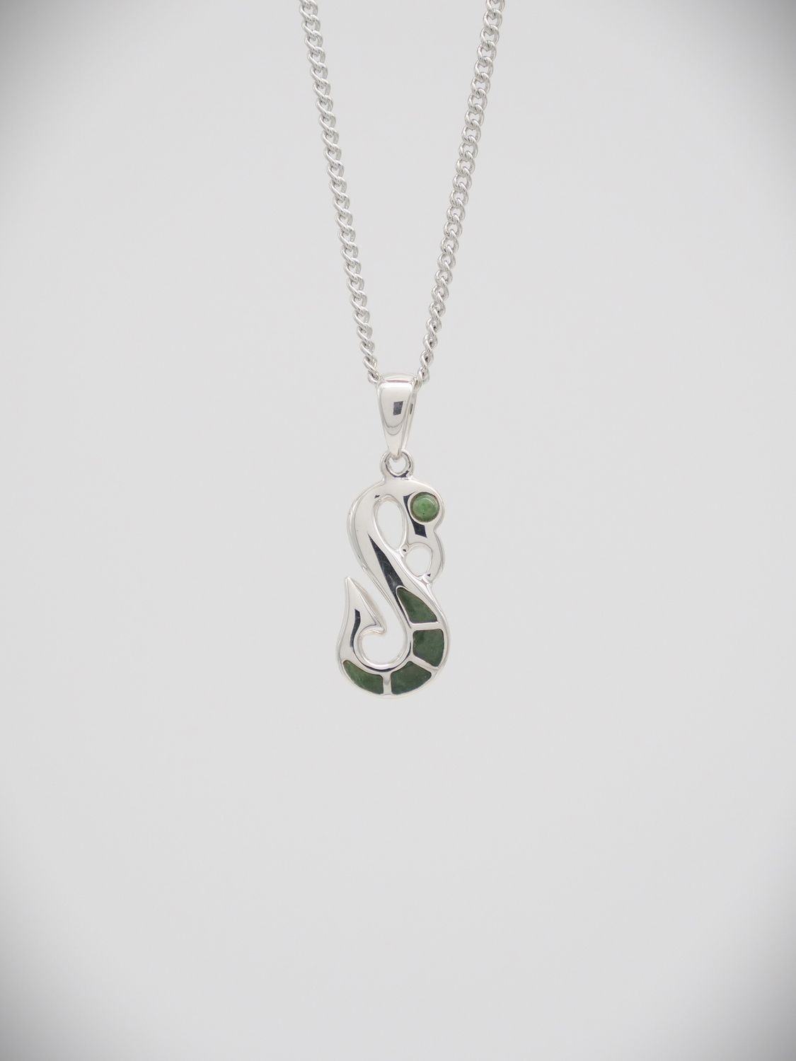 Moko Pounamu Manaia (Guardian) Genuine NZ Greenstone and Sterling ...