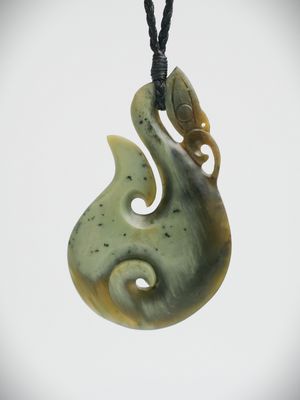Moko Pounamu Greenstone Manaia NZ Genuine Kawakawa Flower Jade - Te Wiremu