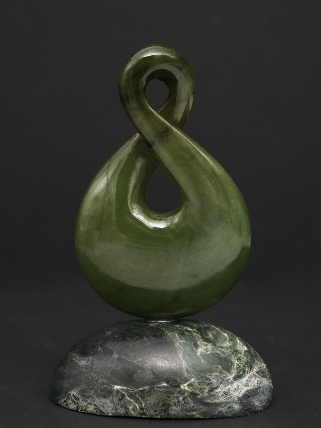 Moko Pounamu Pikorua NZ Genuine Inanga Greenstone - Pateke