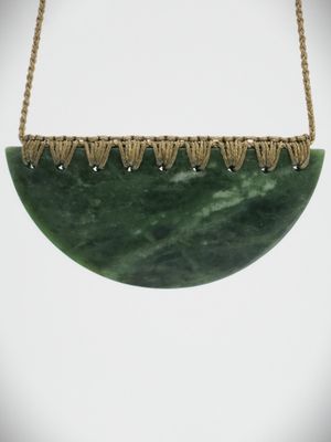 Moko Pounamu Kouma NZ Genuine Kawakawa Greenstone -Motutaiko