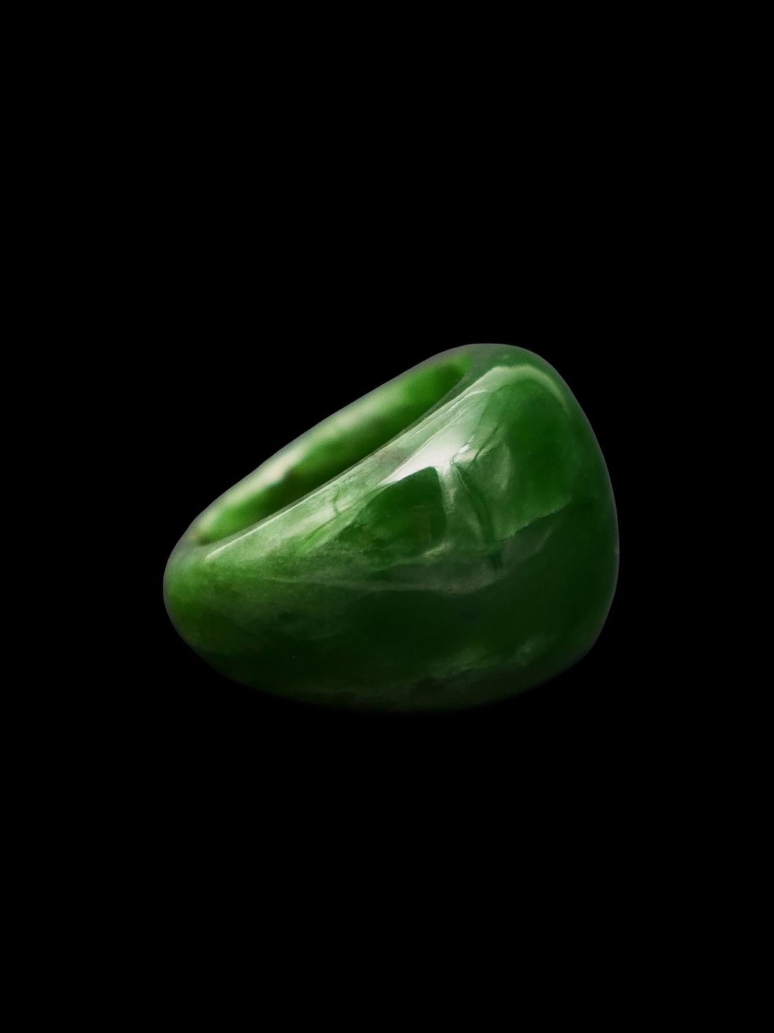 Moko Pounamu Dome Ring Genuine Kahurangi Flower Greenstone