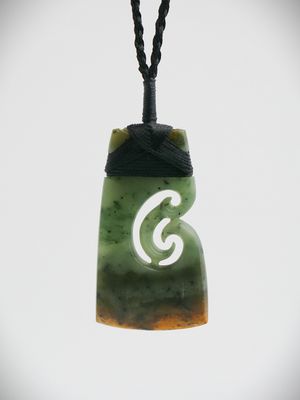 Moko Pounamu Toki NZ Genuine Marsden Flower Greenstone - Nikau